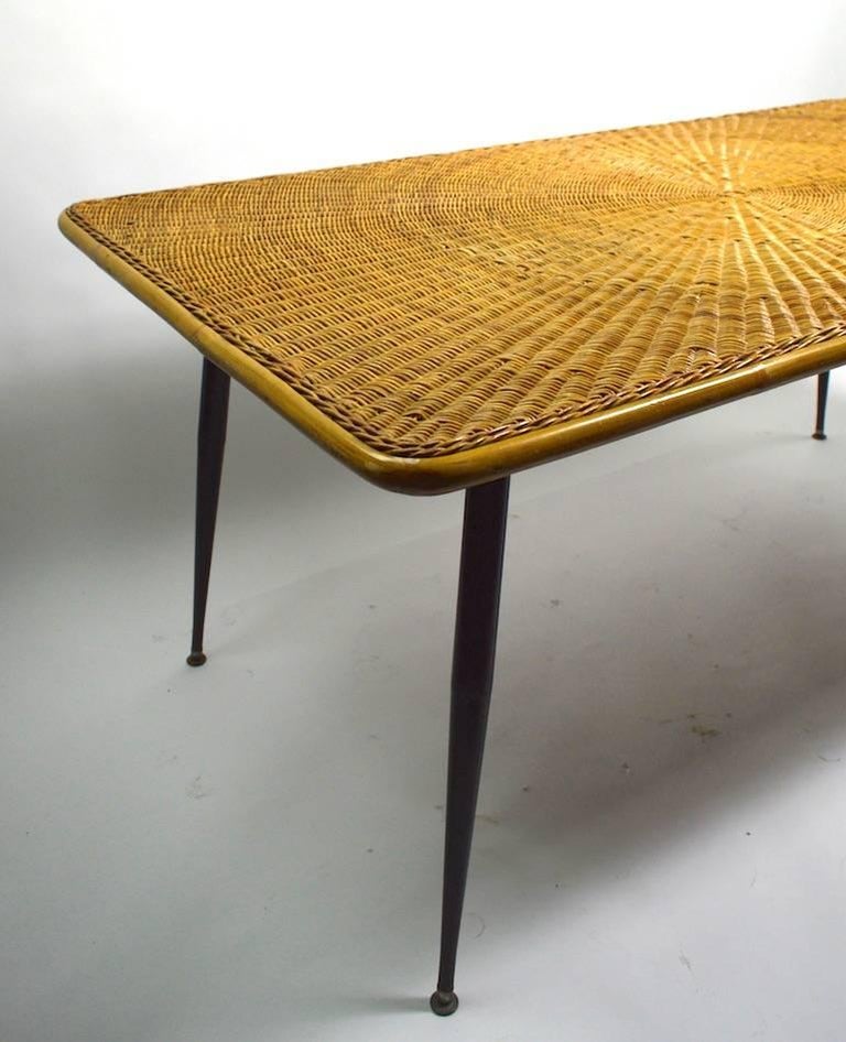 Wicker Top Dining Table Attributed to Umanoff at 1stDibs