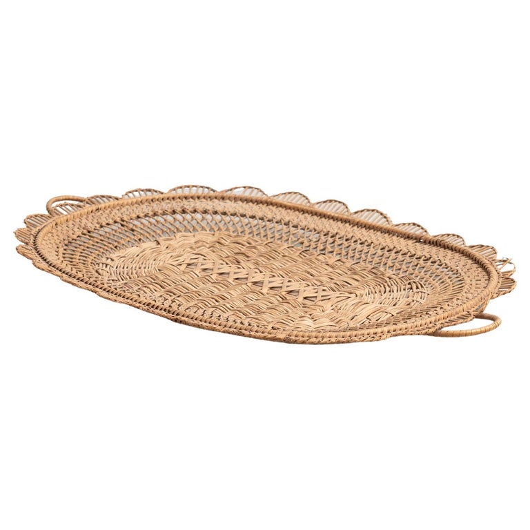 Wicker Vintage Traditional Tray, circa 1940 For Sale at 1stDibs