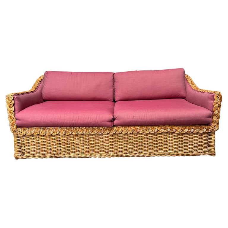 Wicker Works Sofa from the 1980s For Sale at 1stDibs