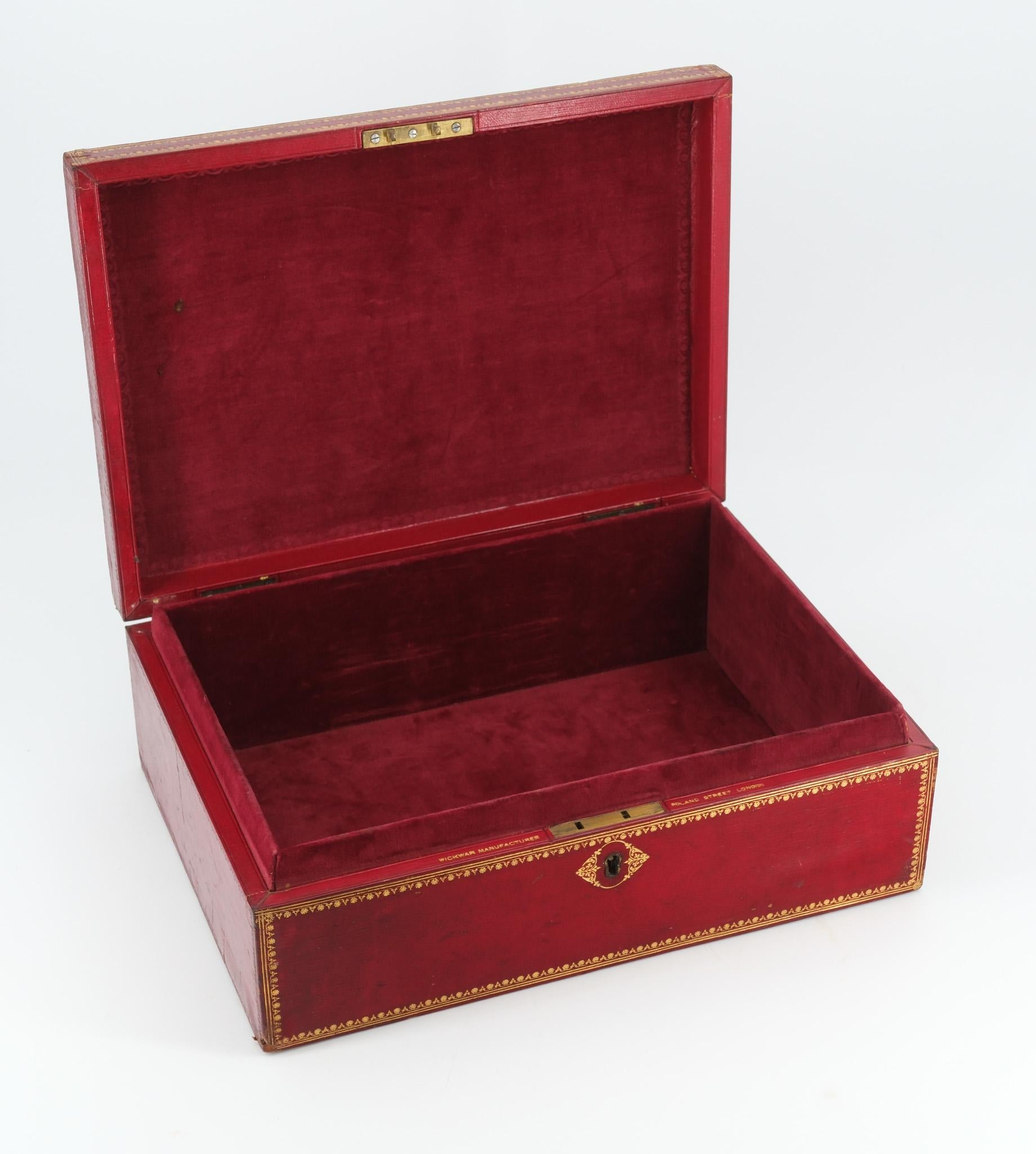 Wickwar London Victorian Red Leather and Gilt Investiture Box British ...