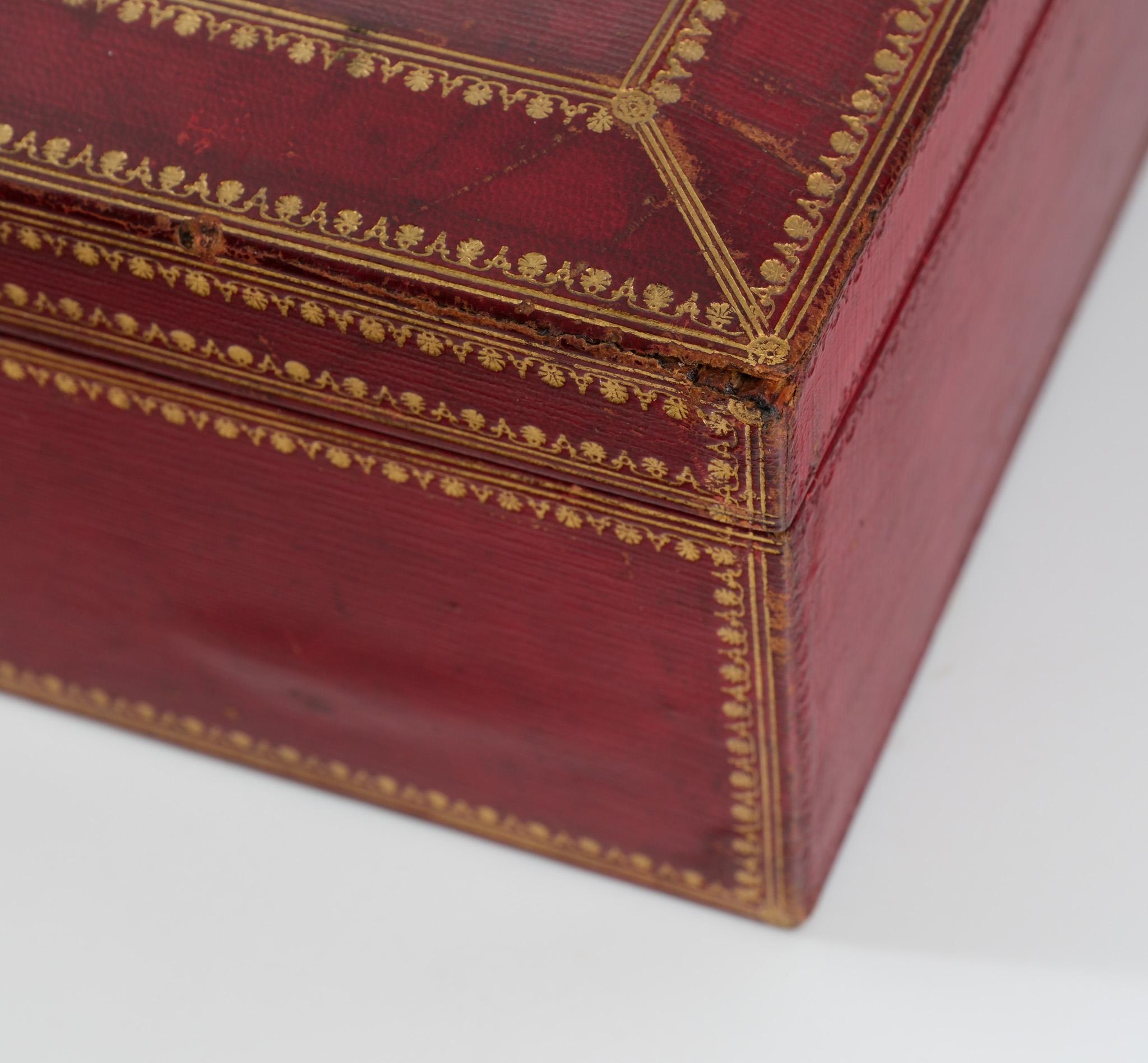 Wickwar London Victorian Red Leather and Gilt Investiture Box British ...