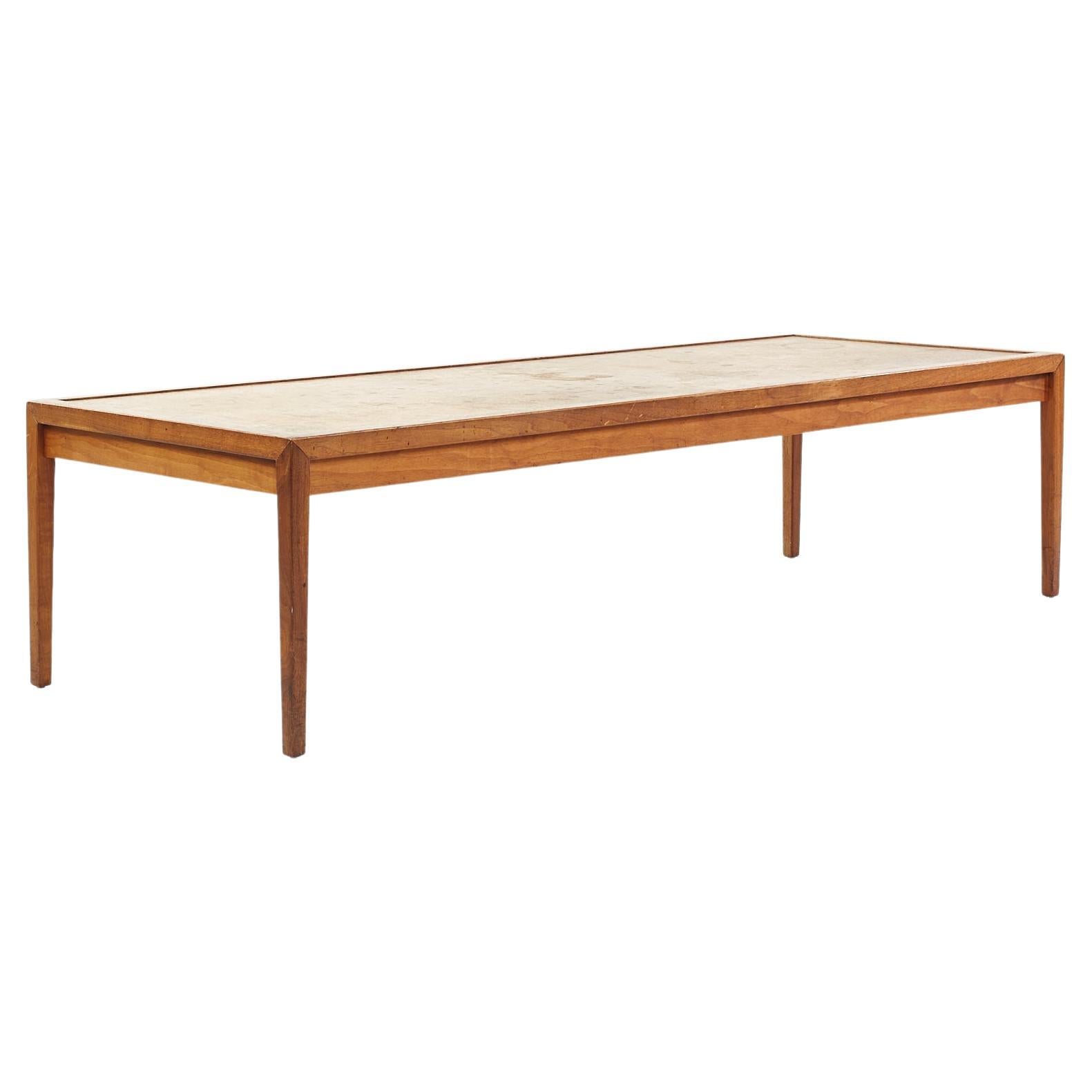 Mid Century Drexel Heritage Walnut Surfboard Coffee Table at 1stDibs
