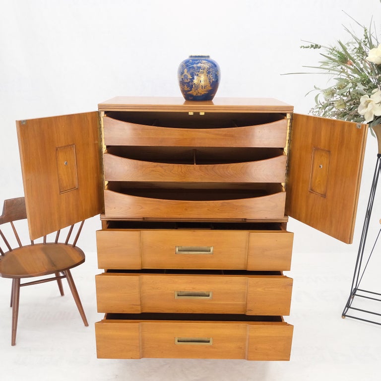 Widdicomb Solid Cherry Brass Pulls Hardware Block Front High Chest ...