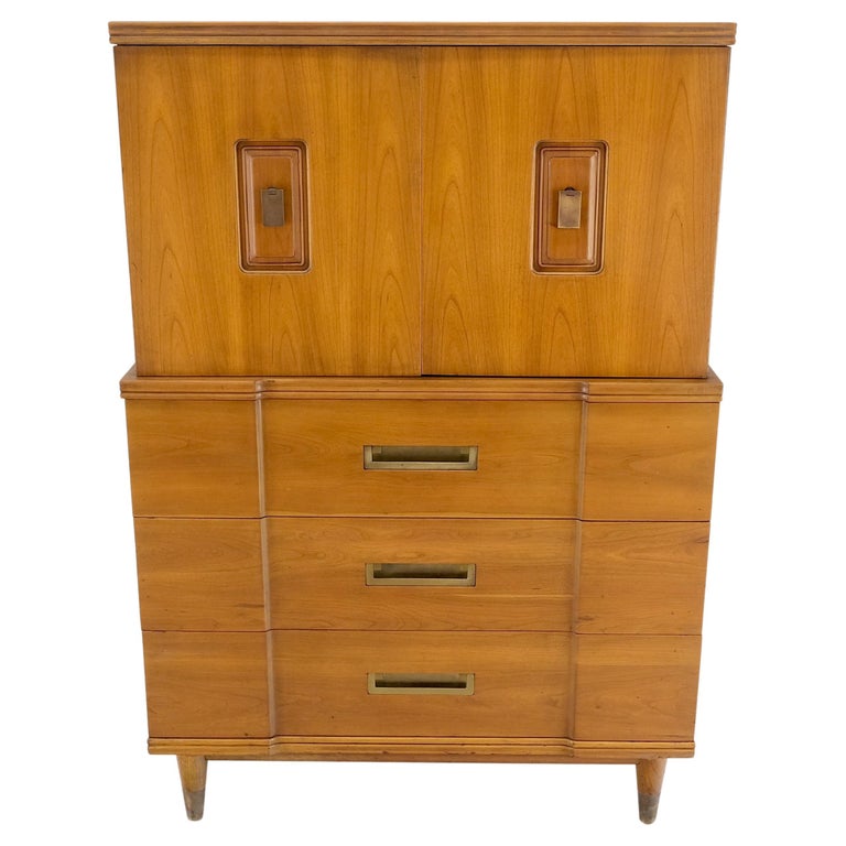 Widdicomb Solid Cherry Brass Pulls Hardware Block Front High Chest ...