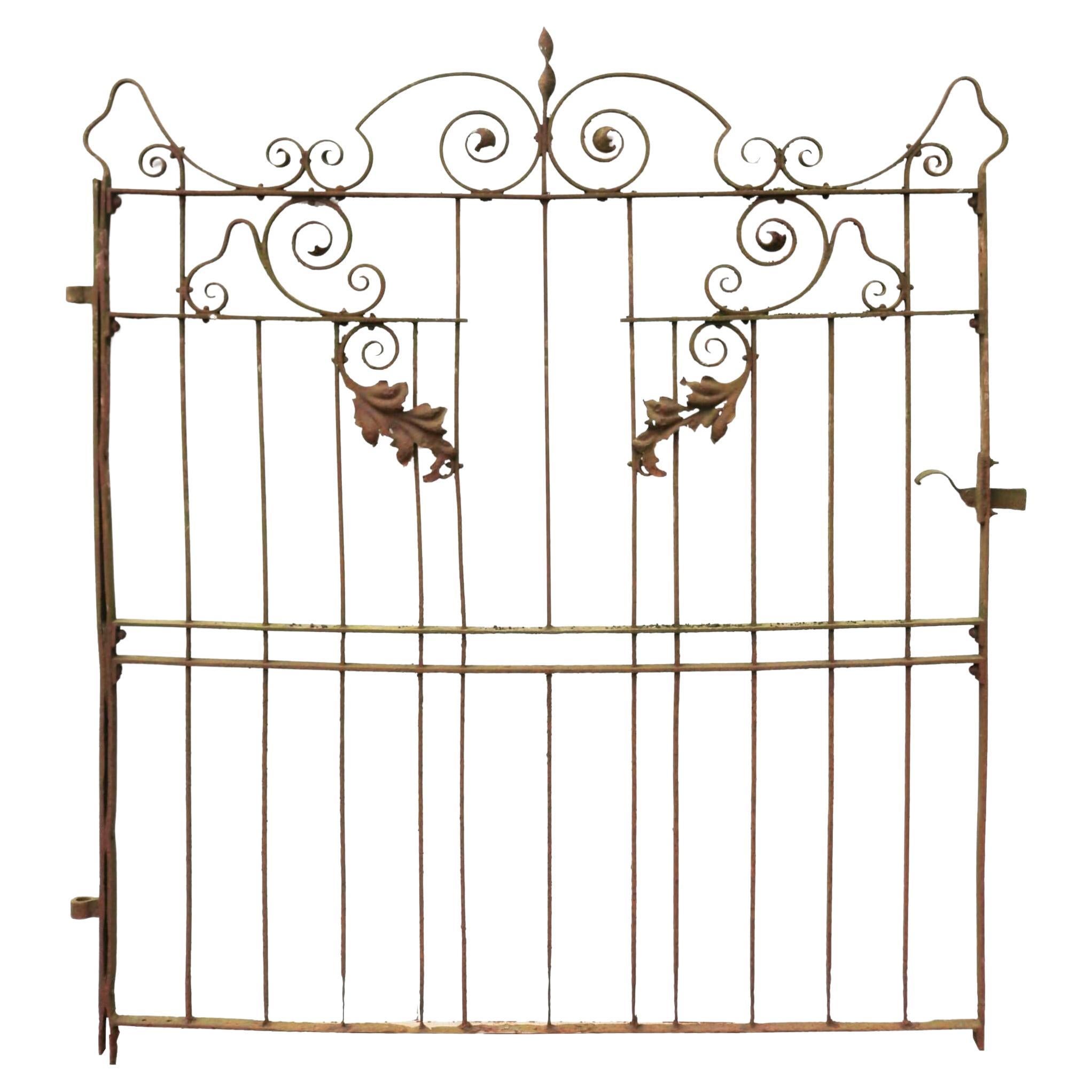 Wide Antique Wrought Iron Garden Gate For Sale at 1stDibs