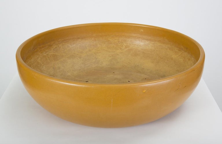 Wide Bowl Planter in Yellow Ochre Glaze by Architectural Pottery at 1stDibs