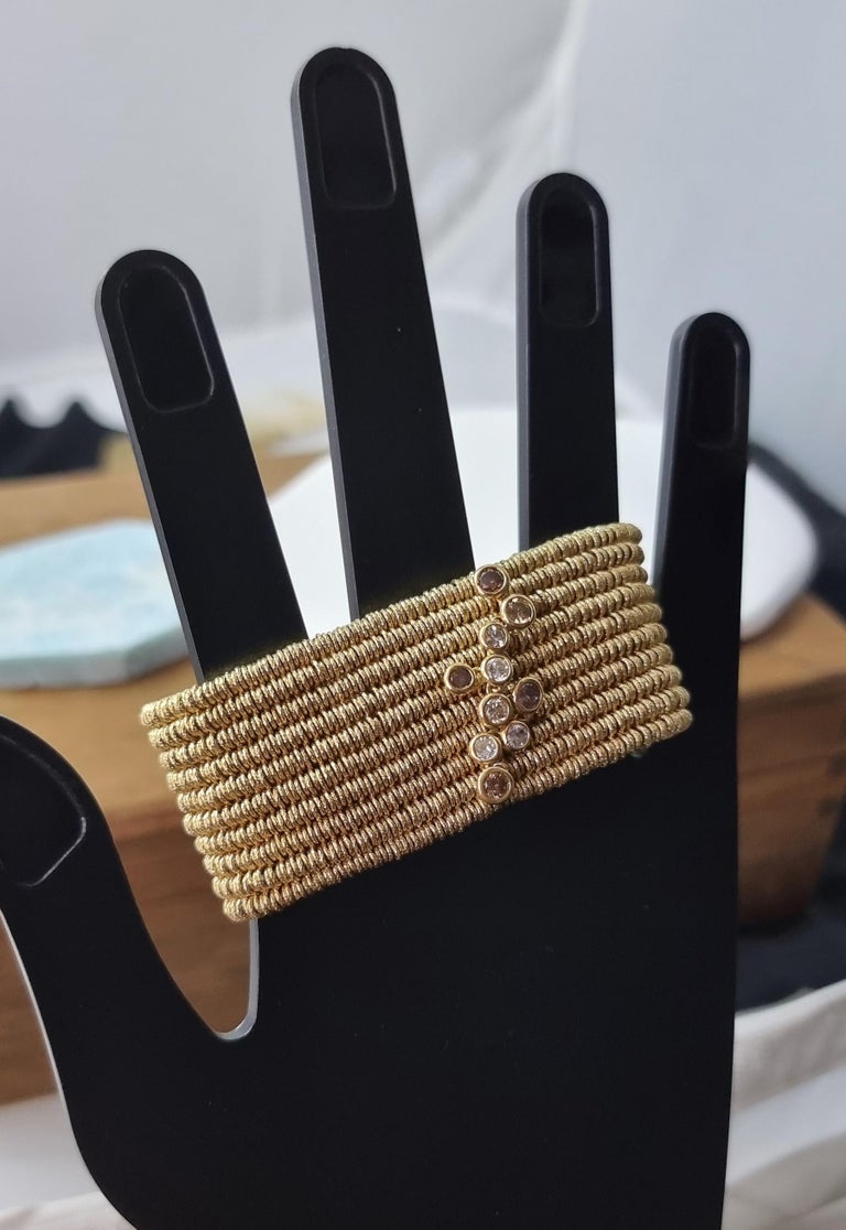 Wide Bracelet with 18k Gold, Elements of Steel and Diamonds by Roberto ...