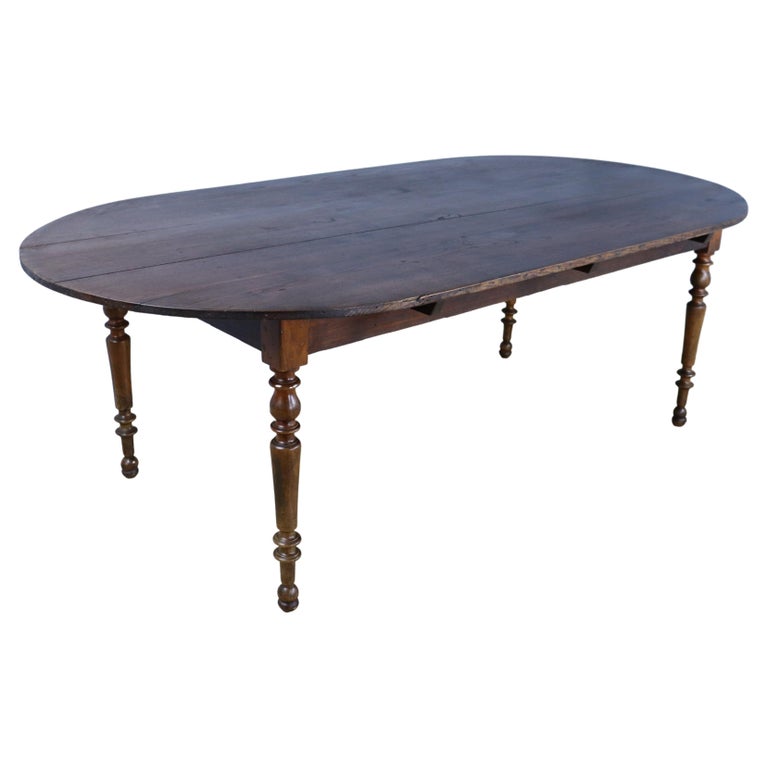 Wide Chestnut "D-End" Dining Table For Sale at 1stDibs