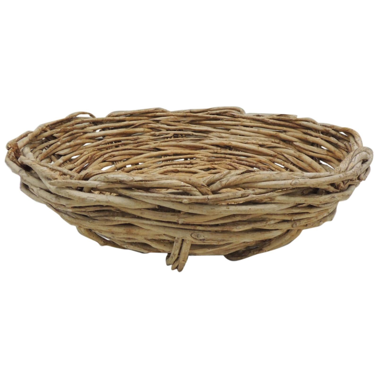 Wide Circular Artisanal Style Trellis Basket at 1stDibs