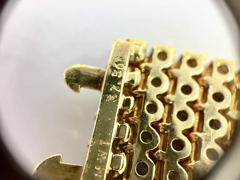 Wide Diamond Bracelet 37.50 Carat 18 Karat Yellow Gold For Sale at 1stDibs