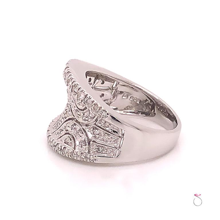 Wide Diamond Concave Saddle Band Ring For Sale at 1stDibs | mens ...