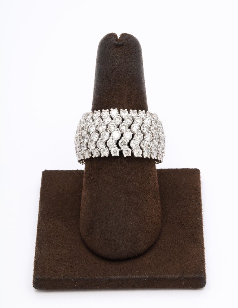 Wide Flexible Diamond Band For Sale at 1stDibs