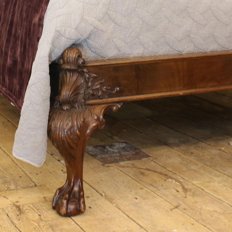 Wide Mahogany Chippendale Revival Bed with Eagle Carvings at 1stDibs ...