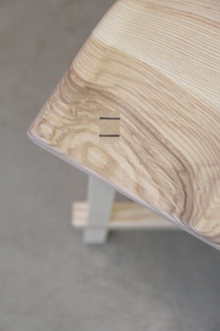 Wide Seat Small Wooden Make-Up Stool For Sale at 1stDibs