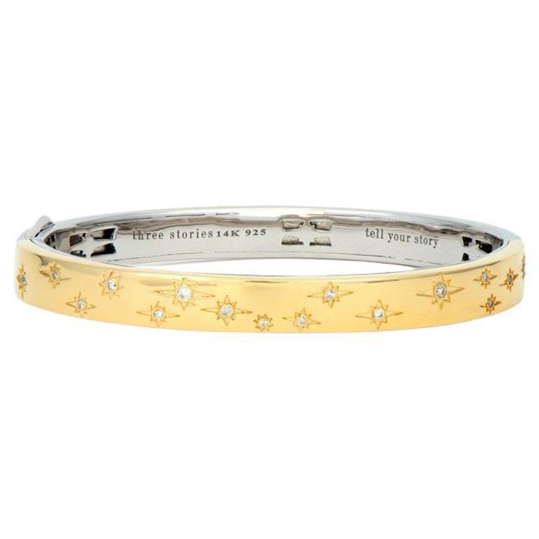 Wide Starry Night Two-Toned Bangle For Sale at 1stDibs
