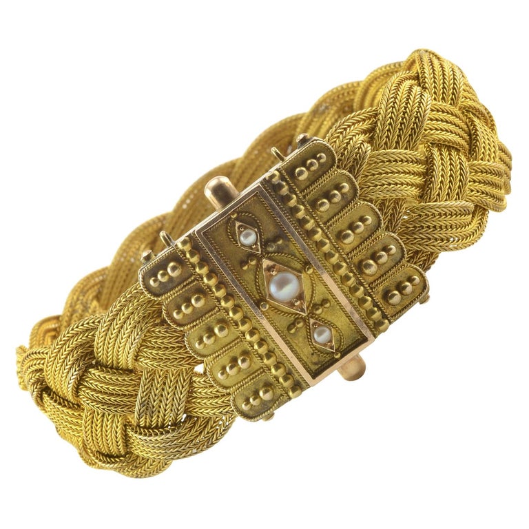 Wide Weave Design Bracelet For Sale at 1stDibs