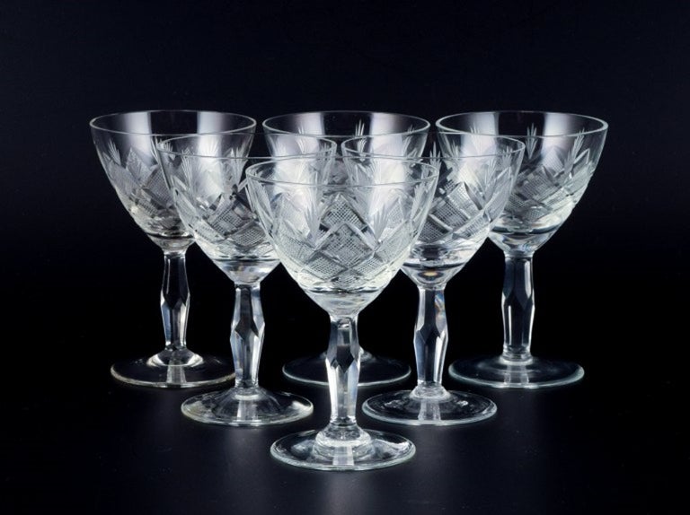 Wien Antik, Lyngby Glas, Denmark, vintage set of six sherry glasses ...
