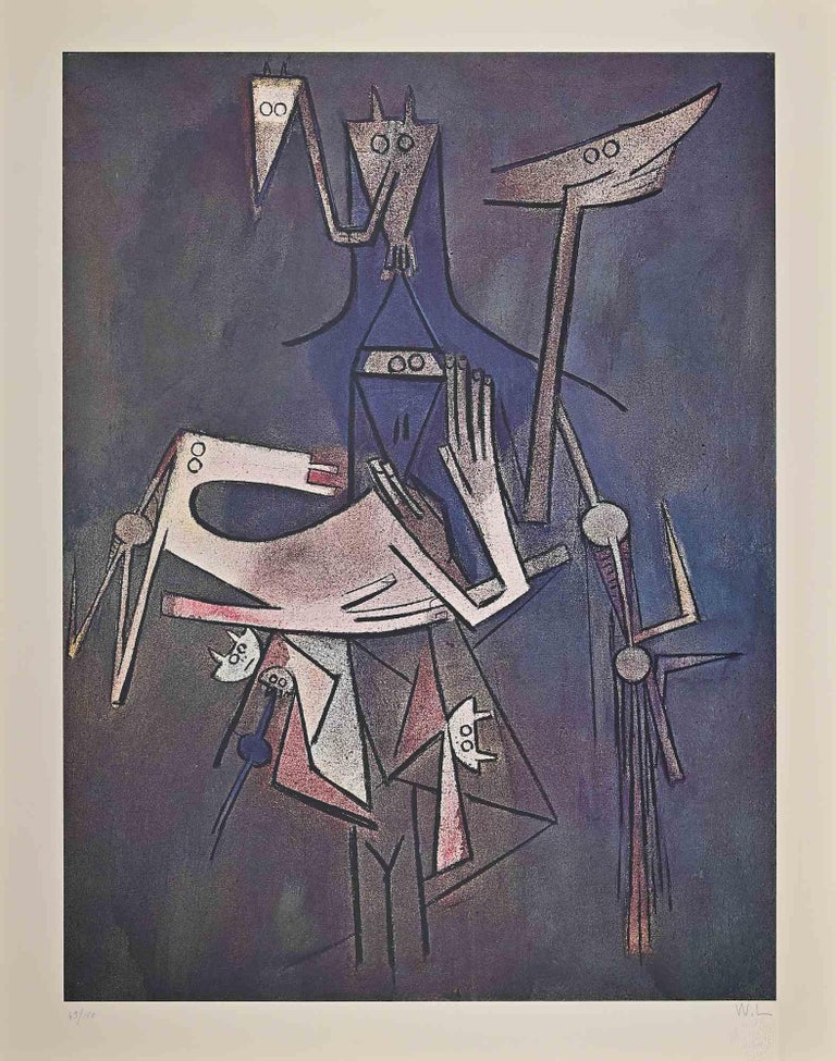 Wifredo Lam - Untitled - Lithograph by Wifredo Lam - 1970s For Sale at 1stDibs