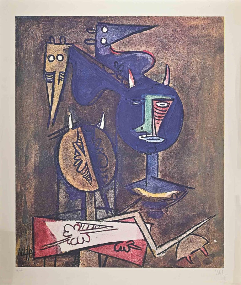 Wifredo Lam - Untitled - Lithograph by Wifredo Lam - 1970s For Sale at 1stDibs