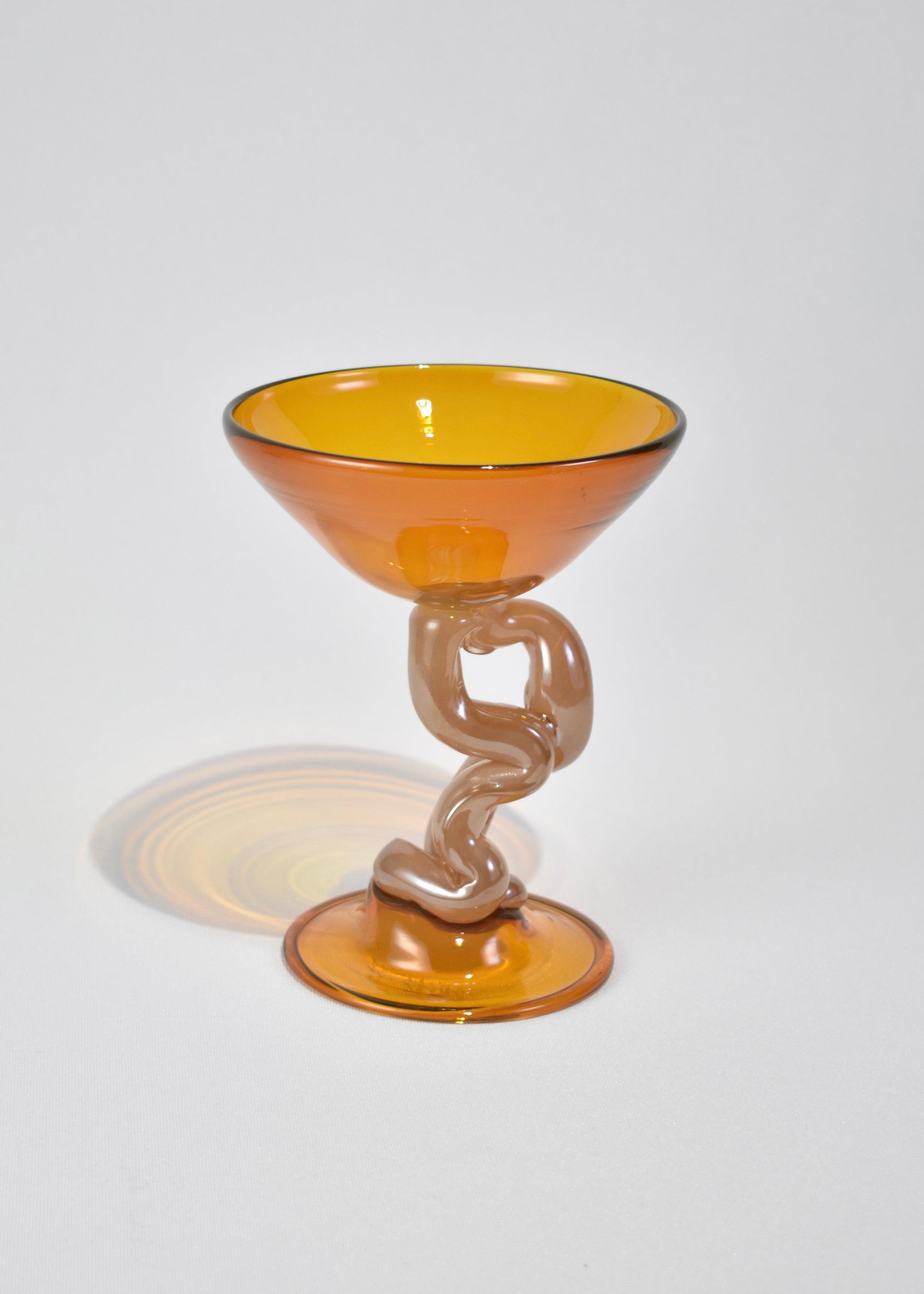 Wiggle Goblet in Amber at 1stDibs