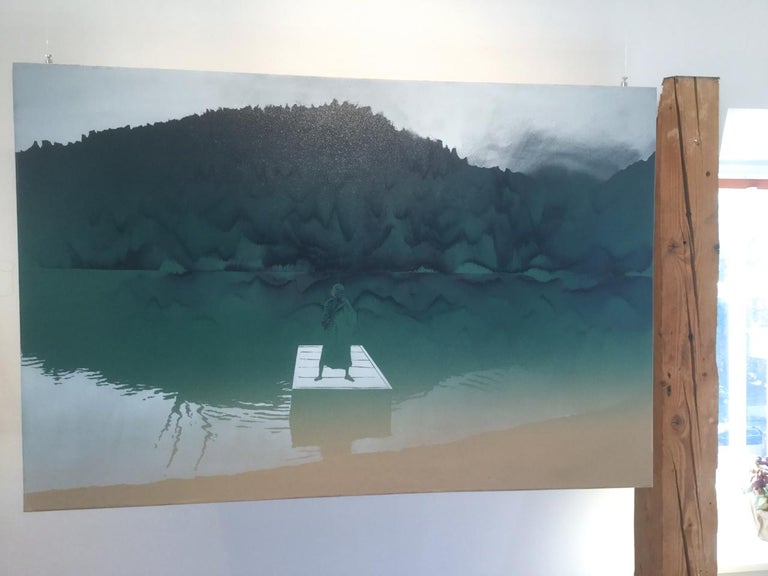 Wiktor Jackowski - Landscape With A Raft (Archimedes) - Modern Oil ...