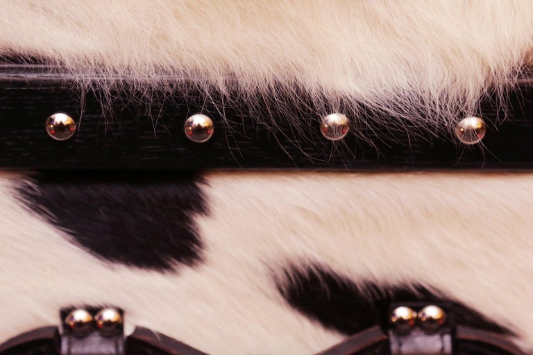 Wild Black and White Cowhide Medium High Chest For Sale at 1stDibs