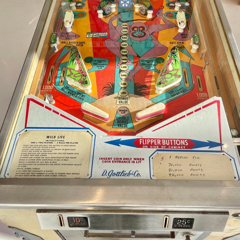 Wild Life Pinball Arcade Game, 1972 USA For Sale at 1stDibs