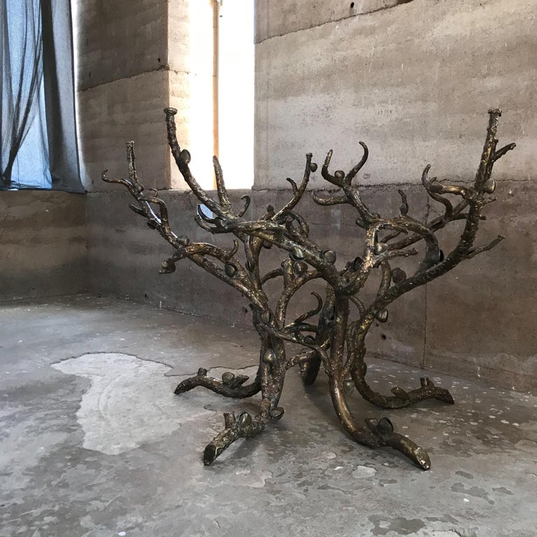 Sculptural Sea Life in Bronze Ornate Dining Table Base 1970s Brutalist ...