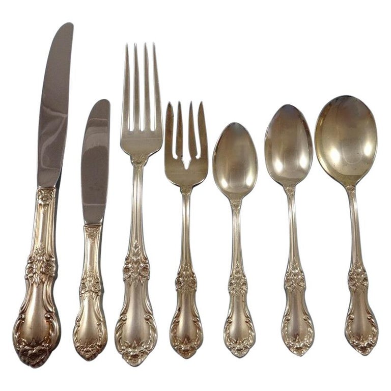 Wild Rose by International Sterling Silver Flatware Service 12 Set 95 ...