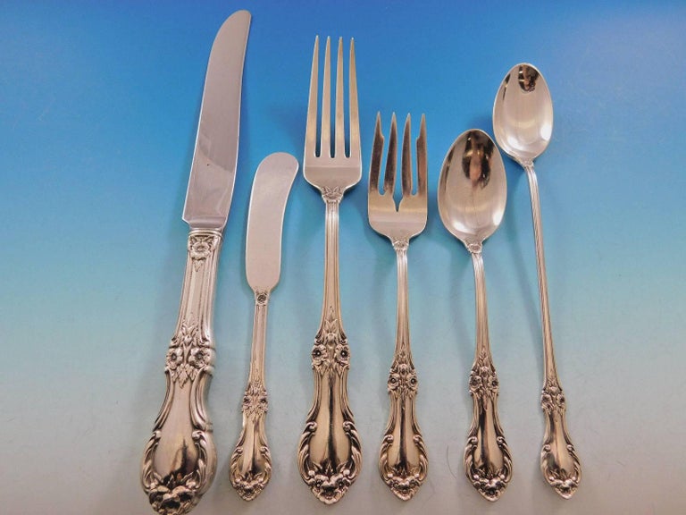 Wild Rose by International Sterling Silver Flatware Set 8 Service 51 ...