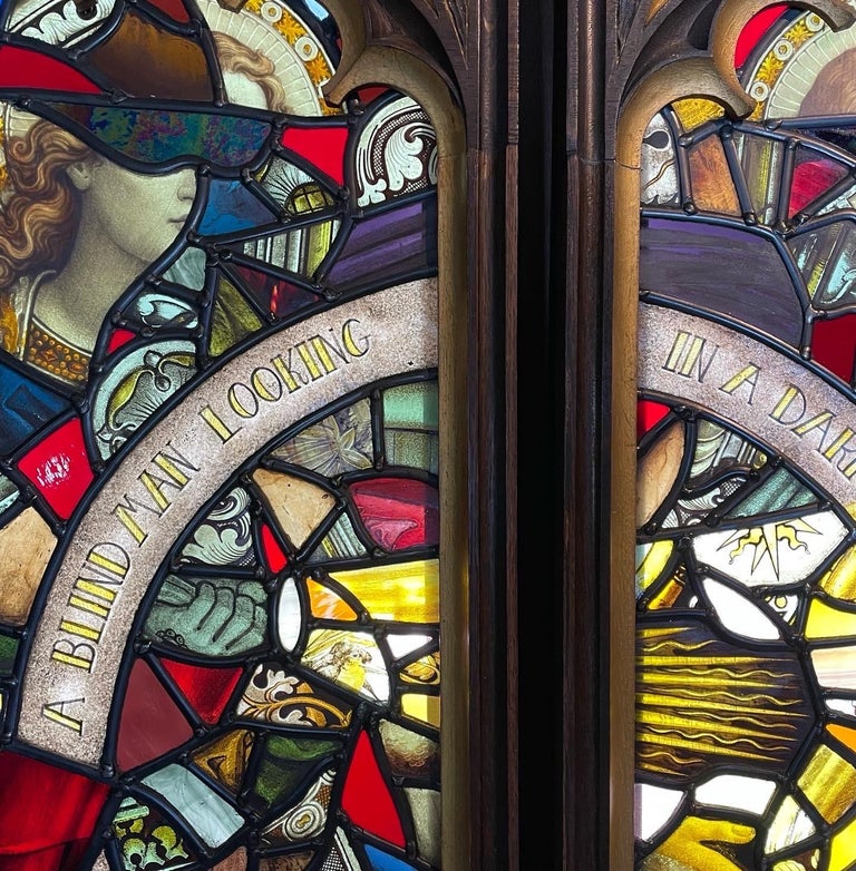 ‘Wilde Trilogy’ Stained Glass Triptych By Tom Spencer For Sale at 1stDibs