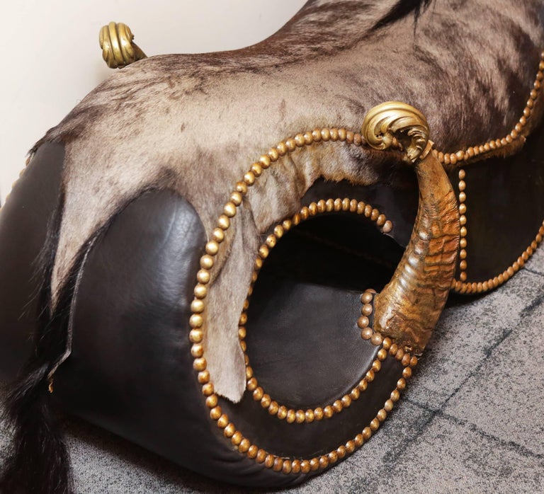 Wildebeest Armchair with Zebu Horns at 1stDibs