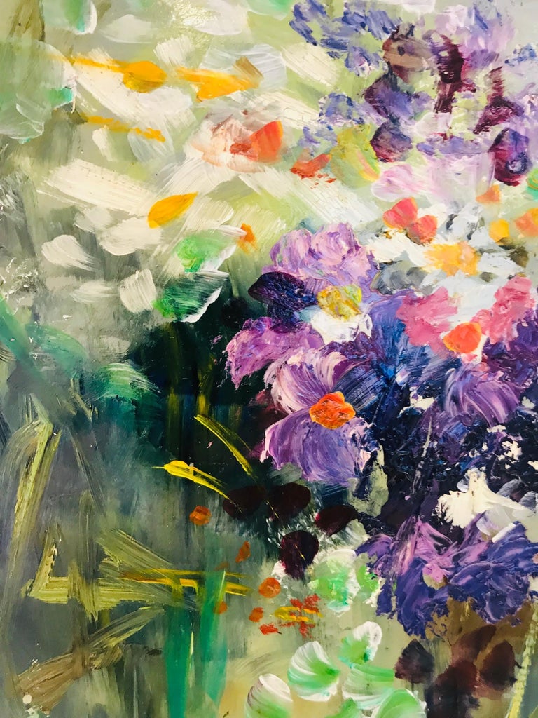 Wildflowers Impressionist Still Life Painting in Custom Frame by John ...