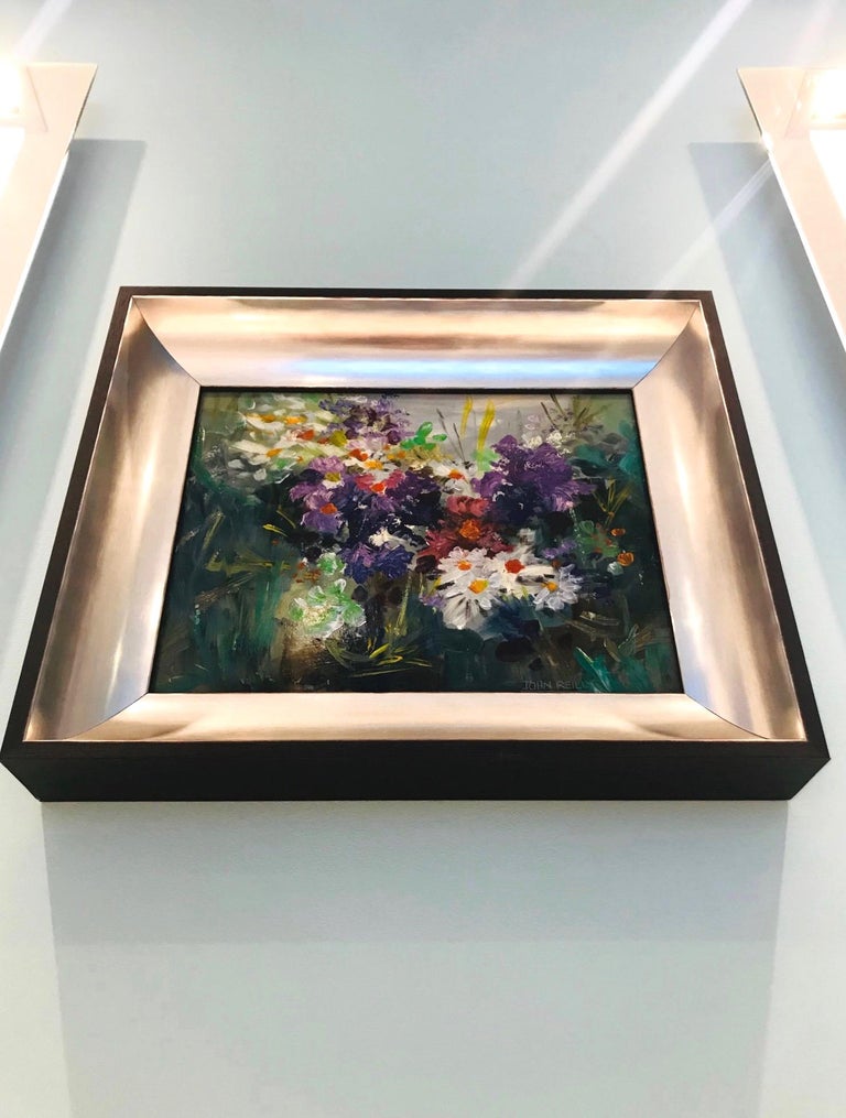 Wildflowers Impressionist Still Life Painting in Custom Frame by John ...