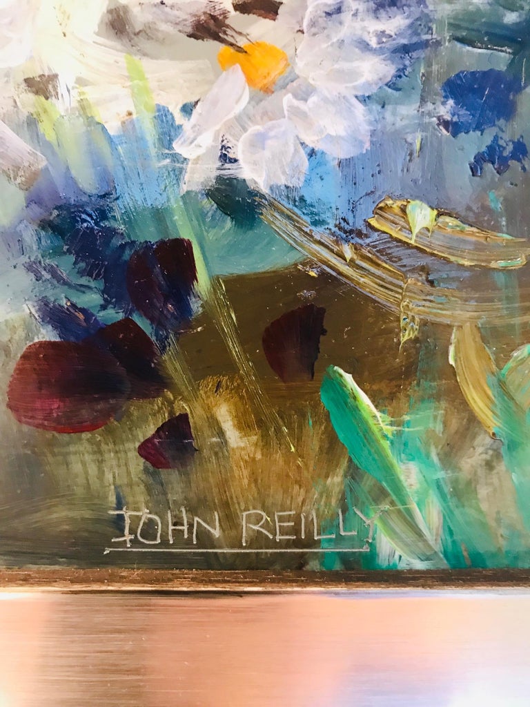 Wildflowers Impressionist Still Life Painting in Custom Frame by John ...