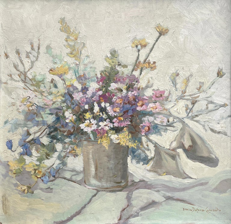 Wildflowers Oil on Canvas by Amelia da Forno Casorato - Italy 1930 For ...