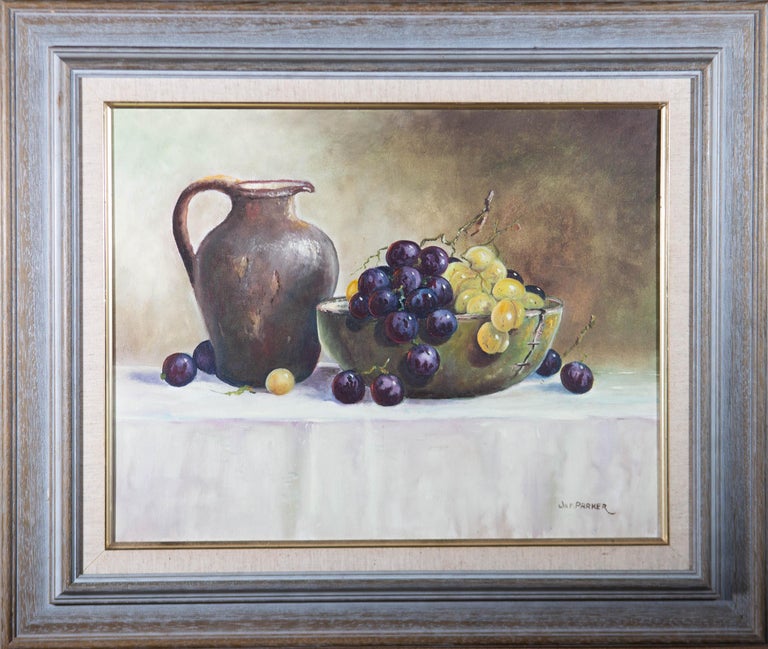 Wilf Parker - Wilf Parker - 20th Century Oil, Still Life with Grapes For Sale at 1stDibs