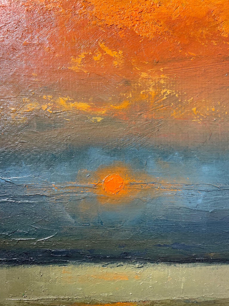 Wilf Roberts - 'Sunset over the Garn' Rural welsh seascape painting ...