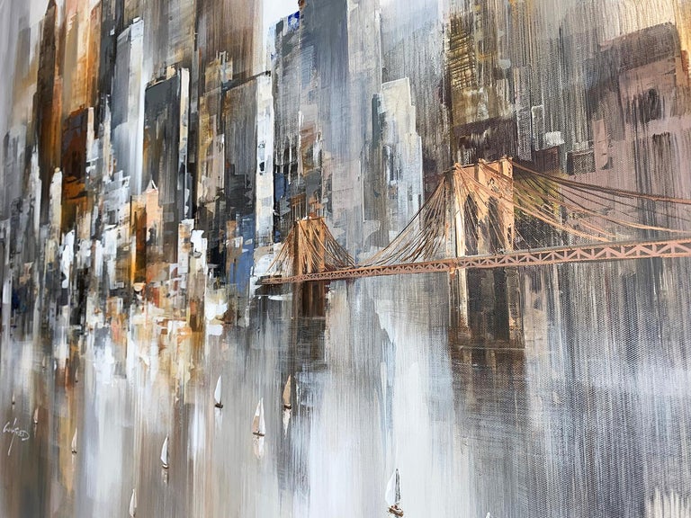 Wilfred Lang - New York Evening - Acrylic on canvas, Abstract Painting ...