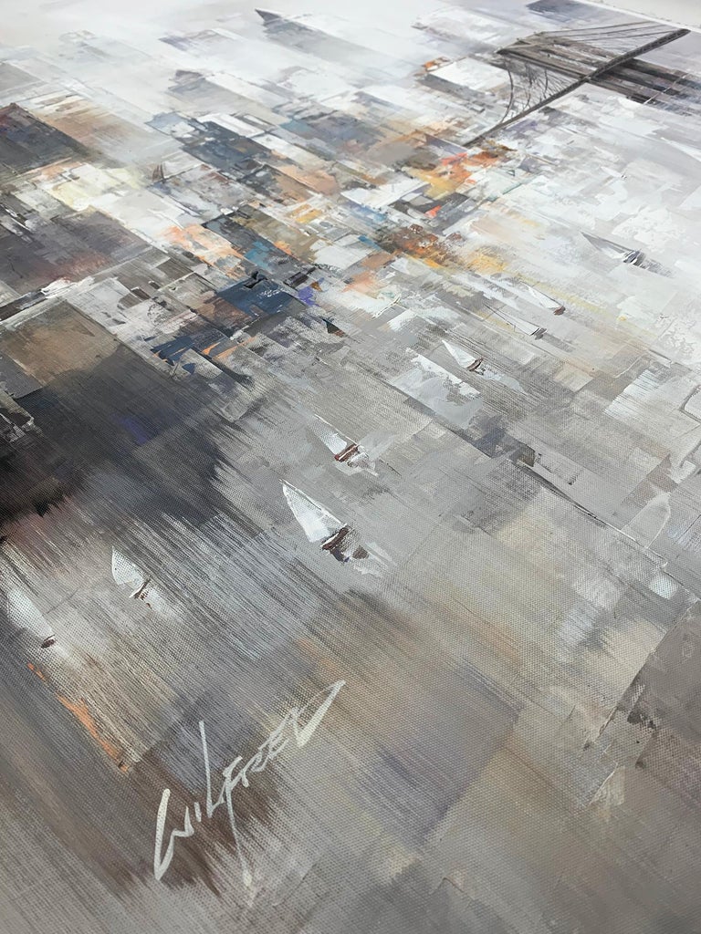 Wilfred Lang - New York in White - Acrylic on canvas, Abstract Painting ...