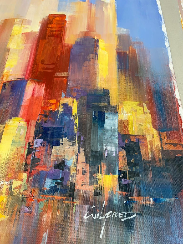Wilfred Lang - New York Rainbow - Acrylic on canvas, Abstract Painting ...