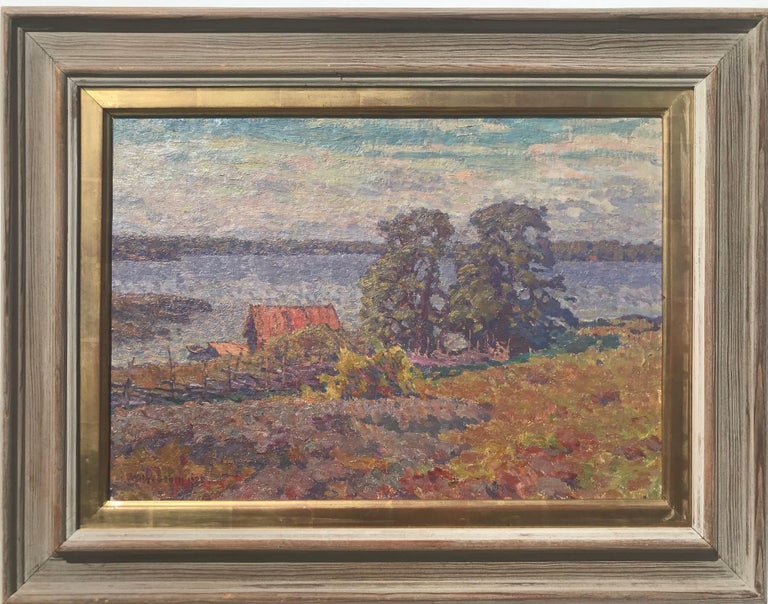 Wilhelm Behm - View of a Fjord, Impressionist oil on canvas, signed ...