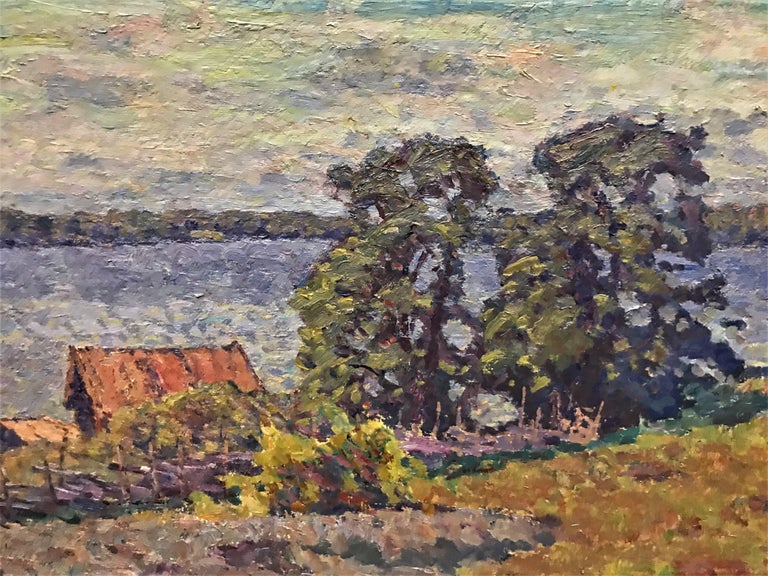 Wilhelm Behm - View of a Fjord, Impressionist oil on canvas, signed ...