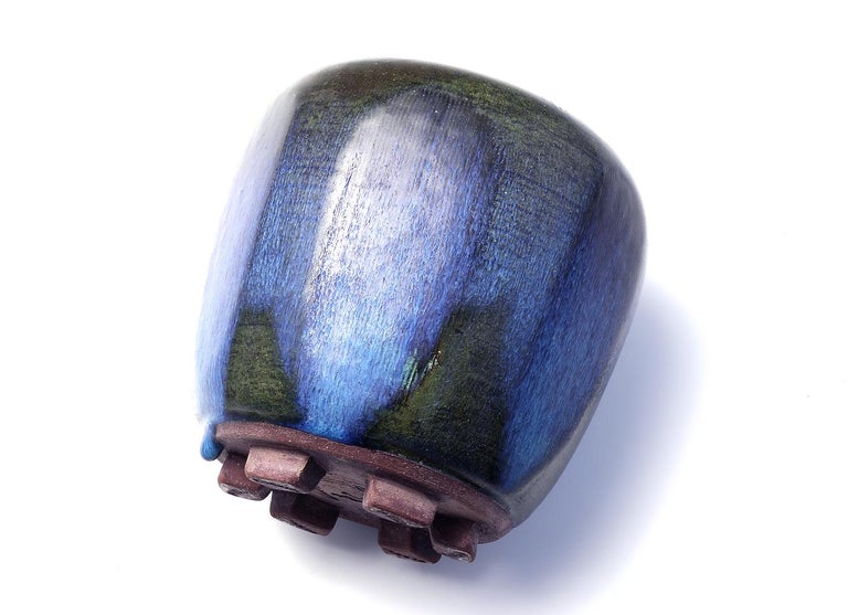 Wilhelm Kage, "Farsta" Blue Lid Jar, the Gustavsberg Manufactory ...