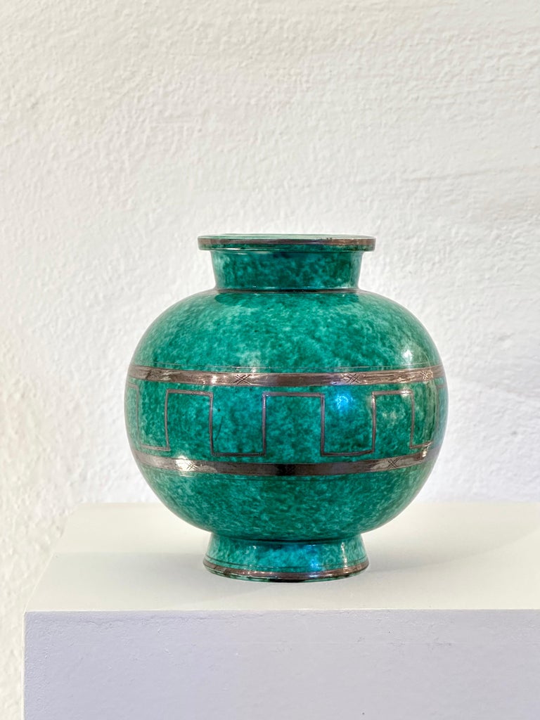 Wilhelm Kåge for Gustavsberg, "Argenta" Vase with Geometric Decor ...
