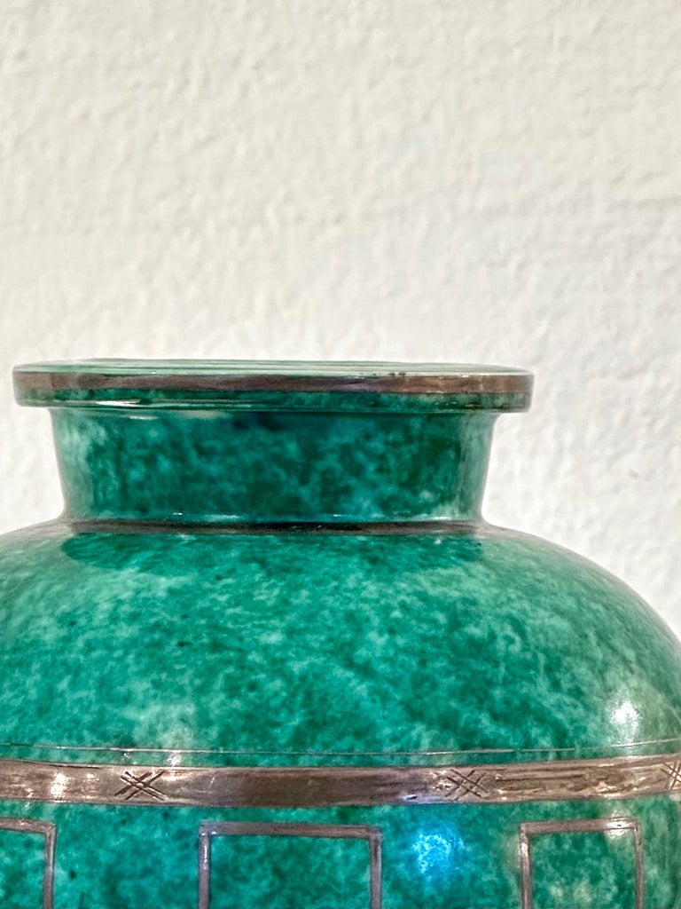 Wilhelm Kåge for Gustavsberg, "Argenta" Vase with Geometric Decor ...