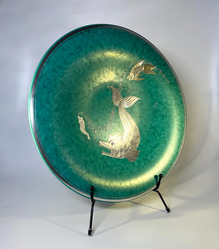 Wilhelm Kage, Gustavsberg Argenta Piscine Centrepiece Applied Silver ...