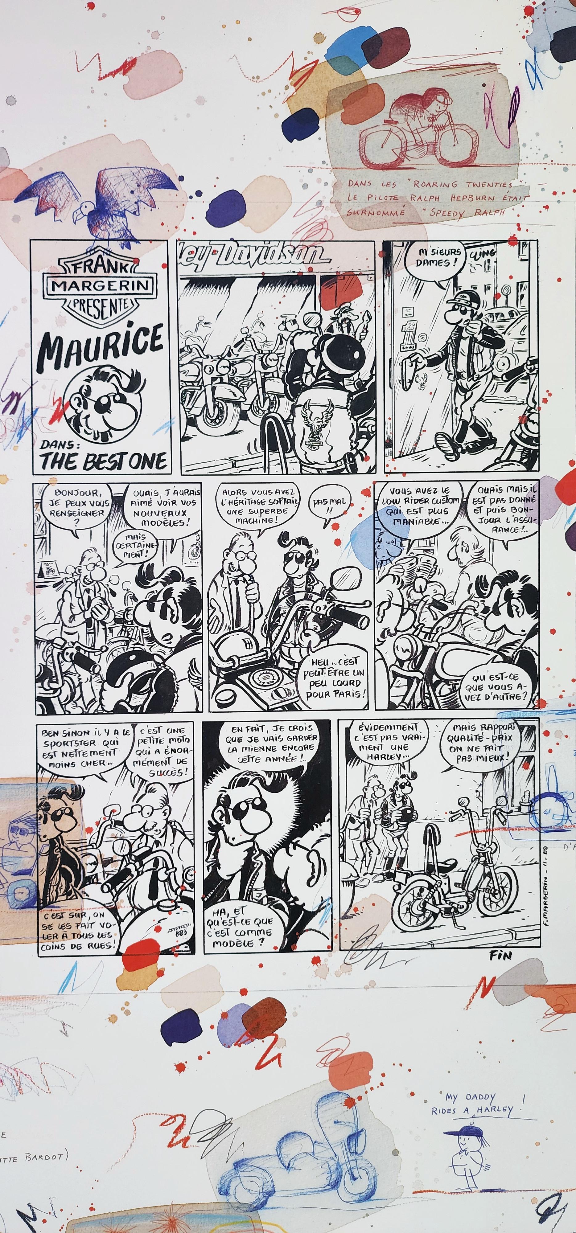 Wilhelm Schlote - Harley Davidson (Stick Figure Art, Motorcycle ...