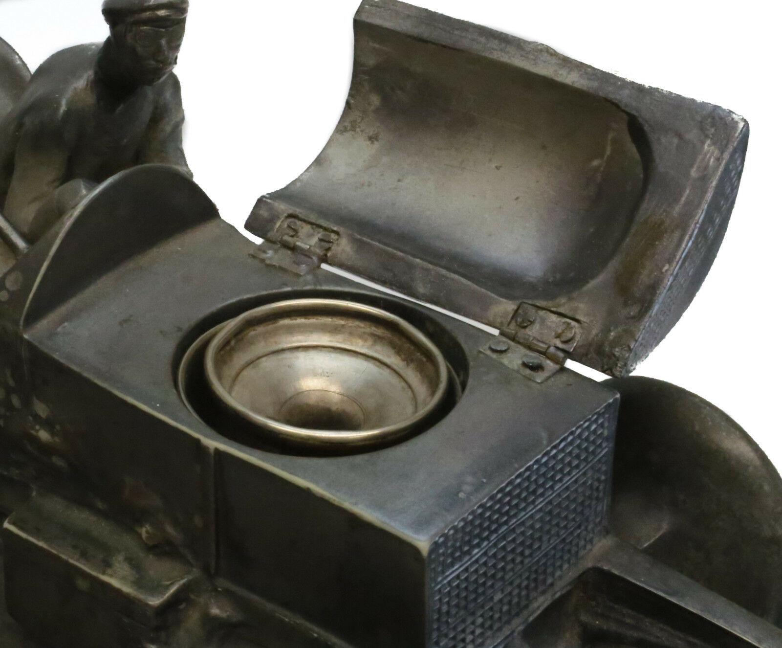 Wilhelm Zwick Art Nouveau Race Car Desk Inkwell Sculpture, Early 20th ...
