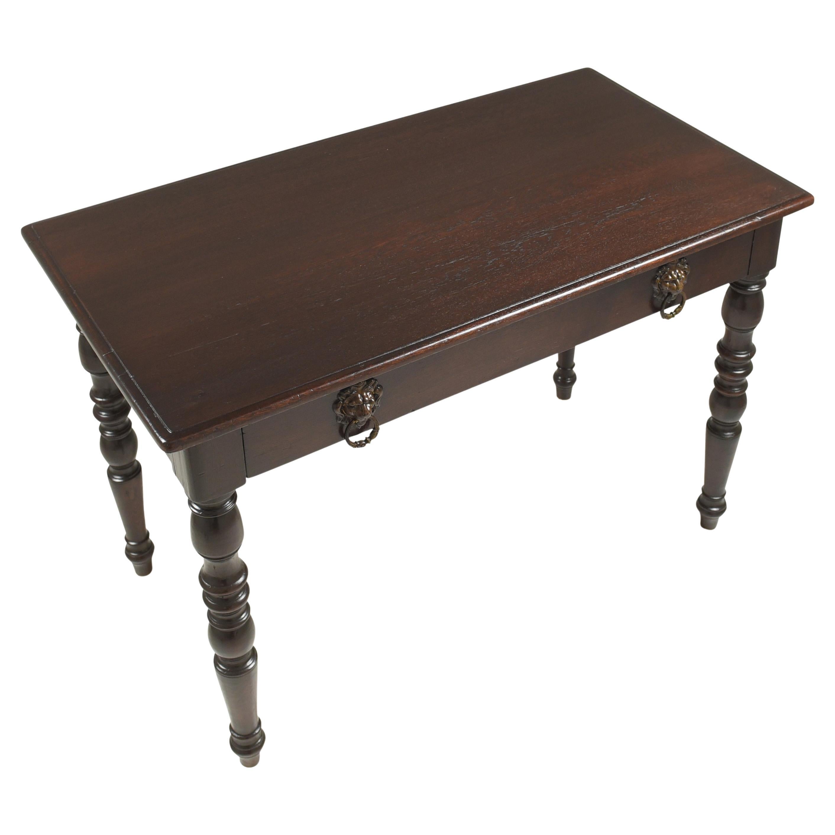 Wilhelminian Period Desk with Lion Heads in Solid Oak Lion Heads, 1880 ...